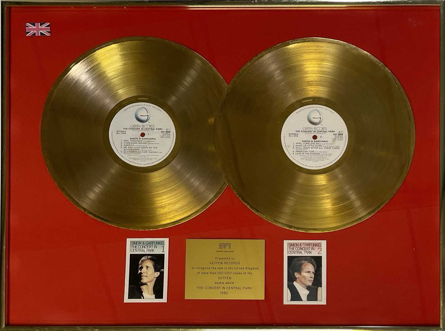 Lot 331 - SIMON AND GARFUNKEL - OFFICIAL BPI GOLD DISC.