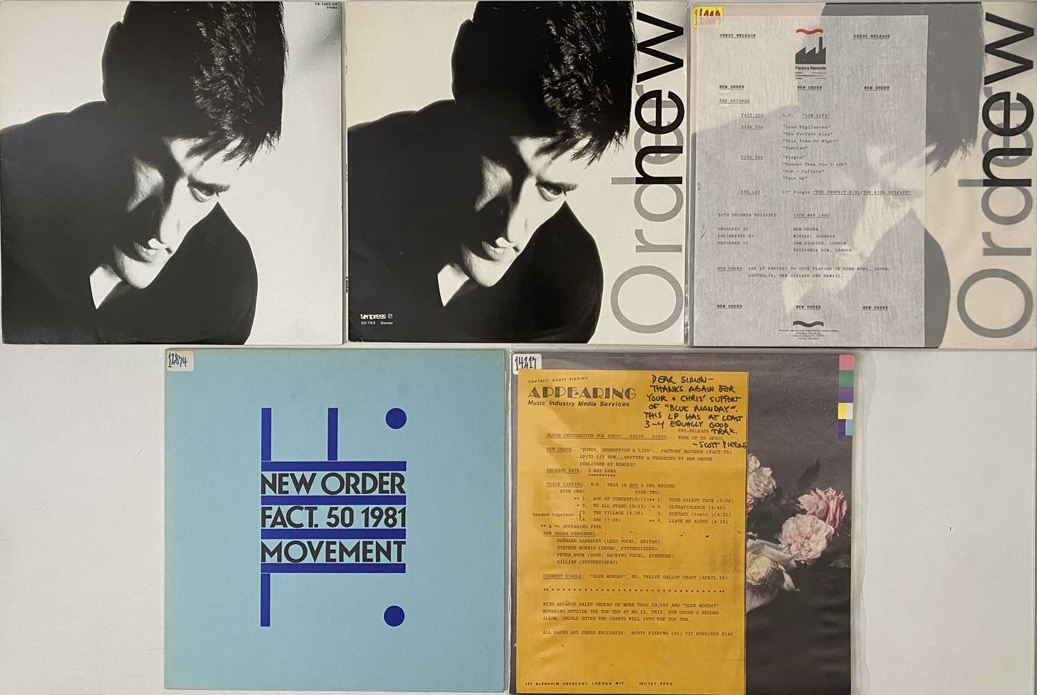Lot 283 - NEW ORDER - LP PACK (INC PRESS RELEASE)