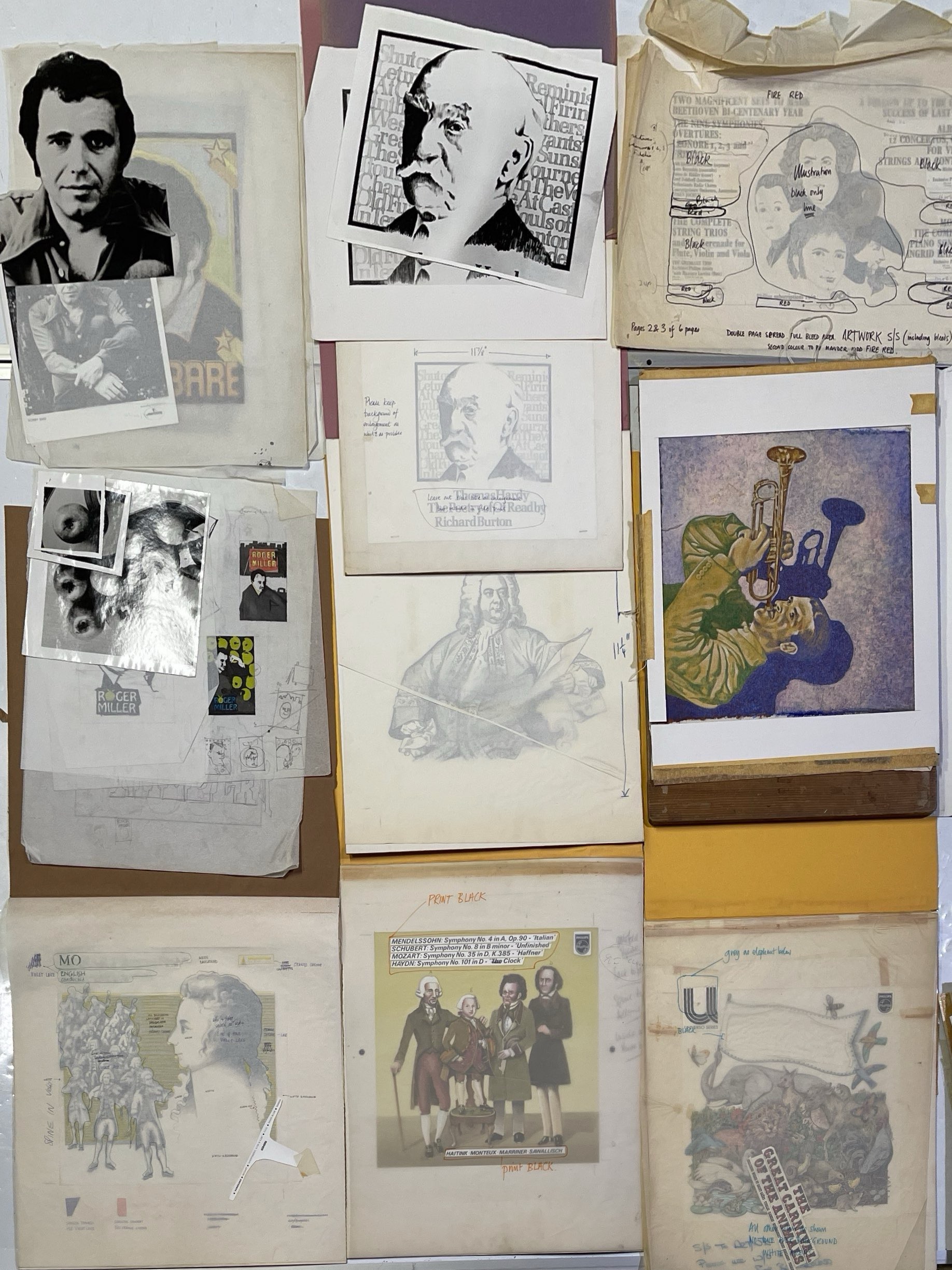 Lot 61 - ORIGINAL LP ARTWORK - DESIGNS / HAND DRAWN