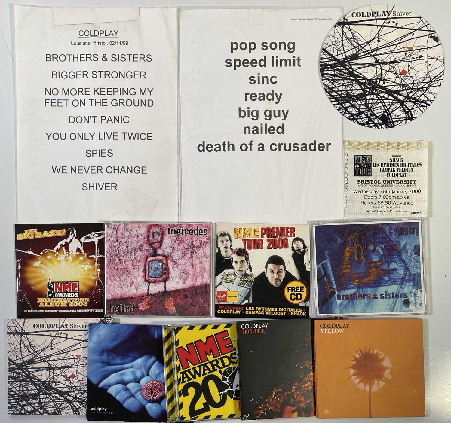 Lot 79 - COLDPLAY - EARLY CONCERT MEMORABILIA INC