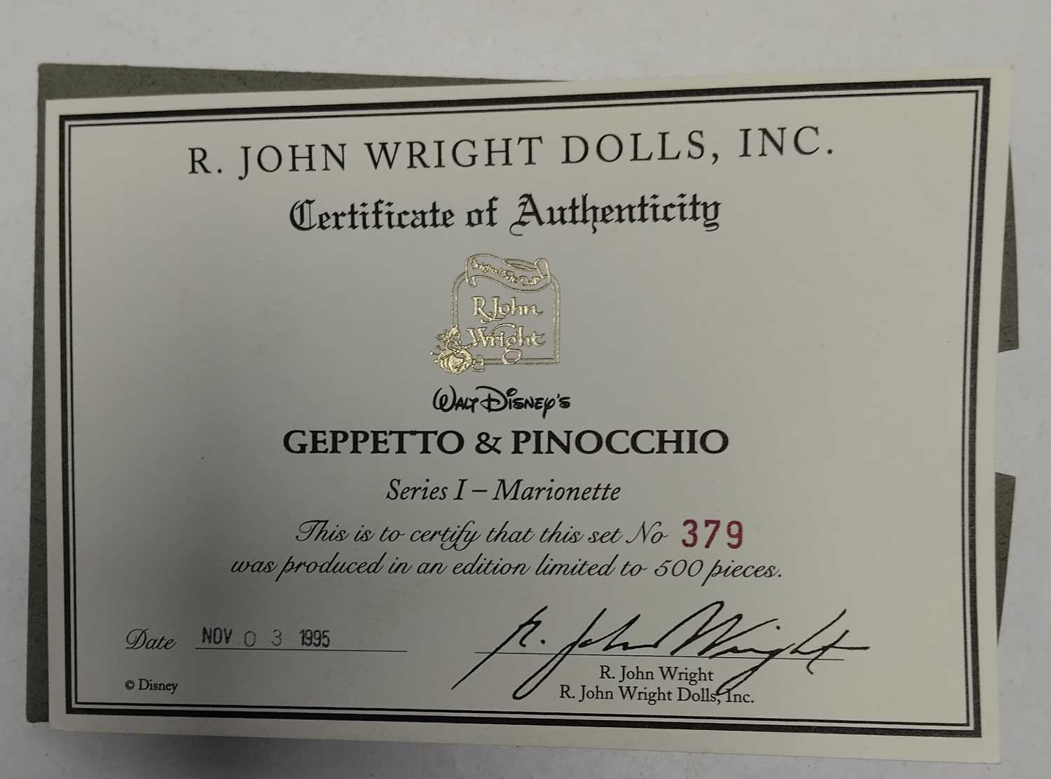Lot 14 - R. JOHN WRIGHT GEPPETTO & PINOCCHIO SERIES 1